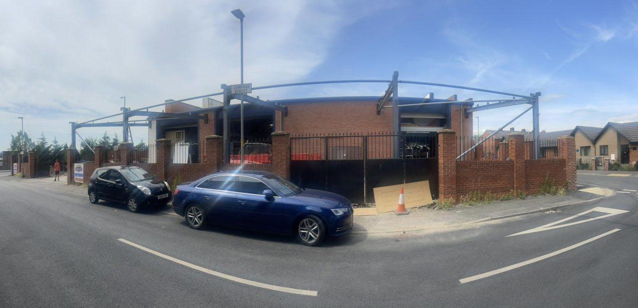 Steel Frame Canopy - Elite Portal Frames MANCHESTER STEEL